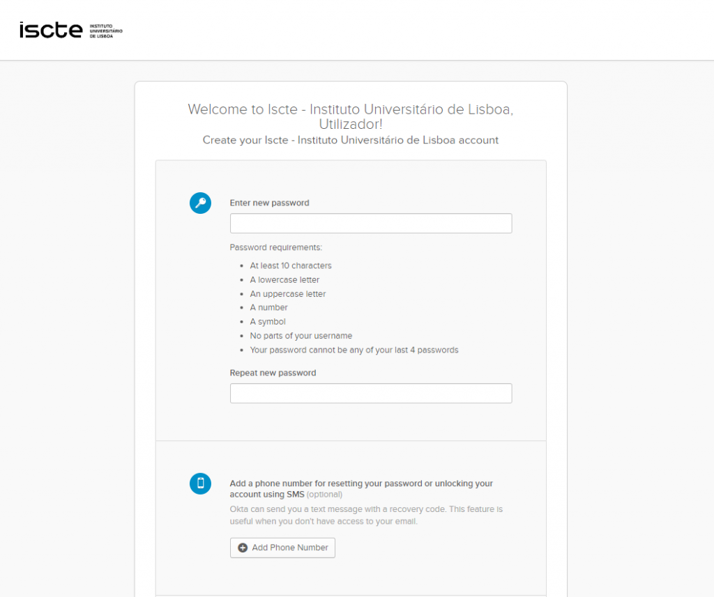 Activate Iscte-IUL Account – Iscte-Informática