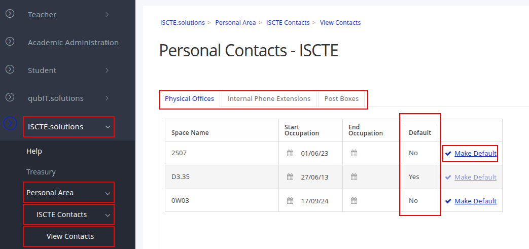 How to view/change personal contacts-Iscte that will be imported into ...